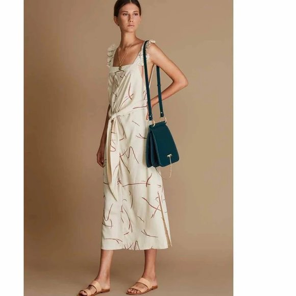 Anthropologie | Dresses | Sancia Size L Ines Midi Dress Boho Print Tie ...